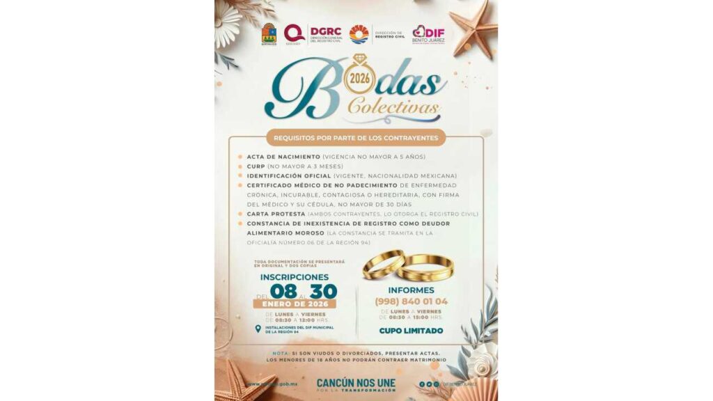 Bodas Colectivas 2026 | Checa la información y haz el evento